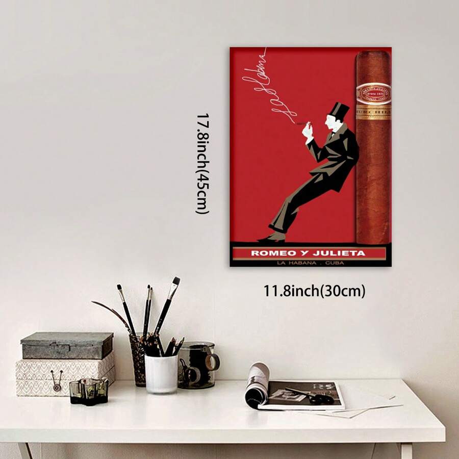 Framed Vintage Cuban Cigar Poster - Retro Cigar Print - Smoking Man Art ...
