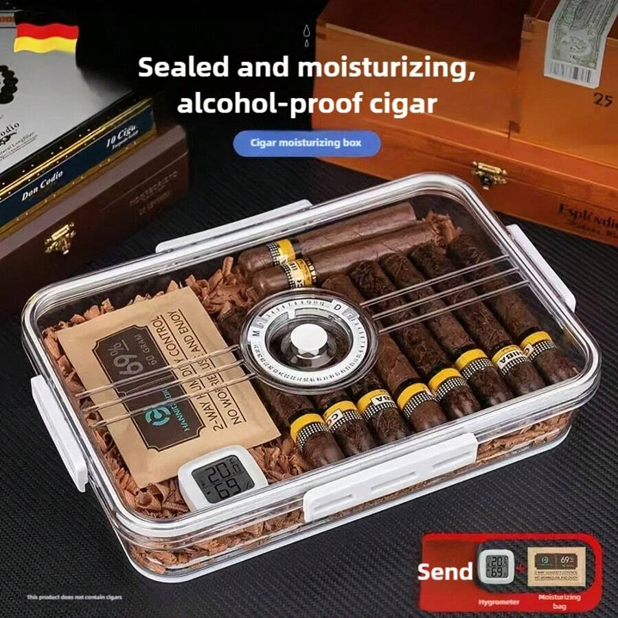 Cigar Humidor With Transparent Seal, Moisture-Proof, Humidified Cedar ...