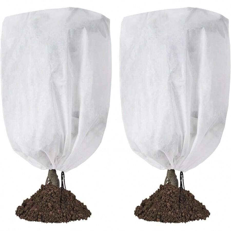 2-Pack Plant Covers Freeze Protection 42" X 45" 2.2 Oz, Frost Cloth ...
