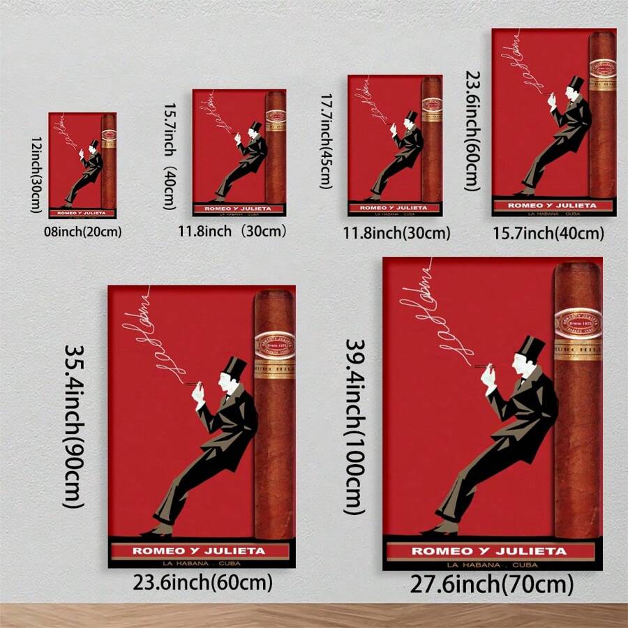 Framed Vintage Cuban Cigar Poster - Retro Cigar Print - Smoking Man Art ...