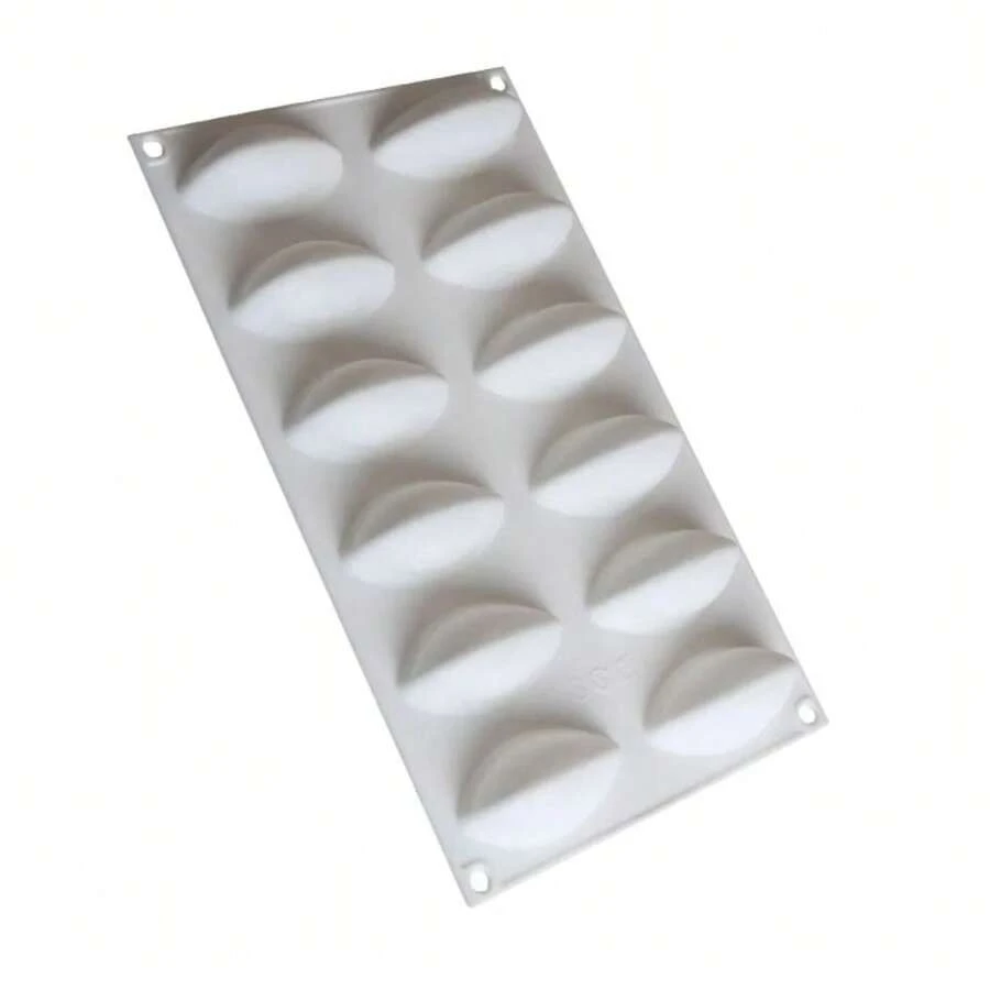 New 12 Fondant Mold Cavity Silicone Cake Form Quenelle Shaped Mould Mousse Cake Chocolate ...