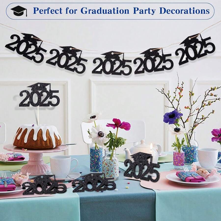30pcs 2025 Graduation Decorations Class Of 2025 Graduation Centerpieces ...
