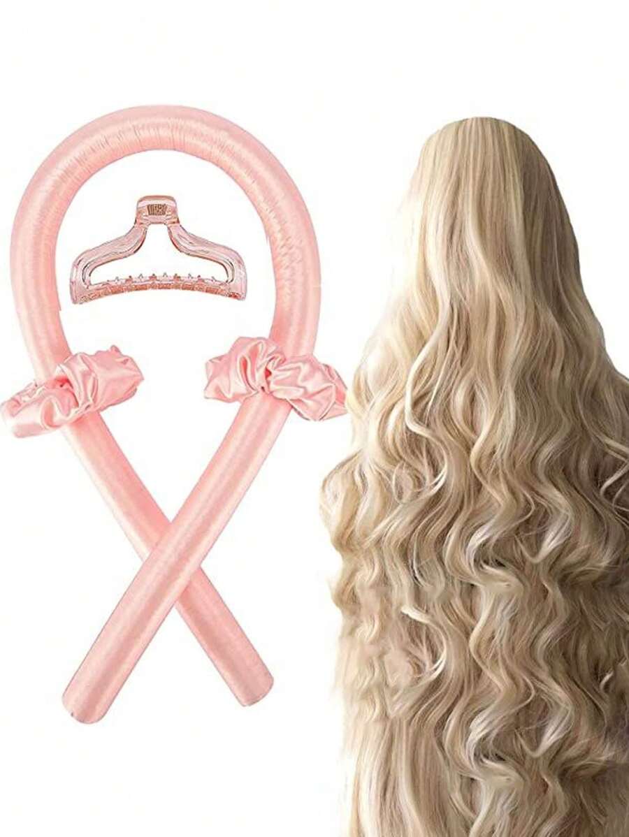 Heatless Curling Set - Satin Hair Rollers For Overnight Curls - Heatless Hair Curlers With ...