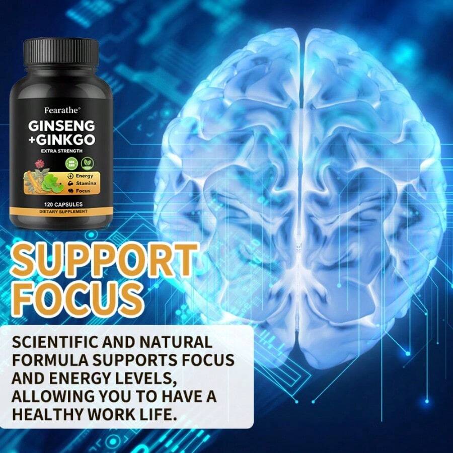 Energy Supplement With Ginseng & Ginkgo Biloba - Natural Extracts To ...