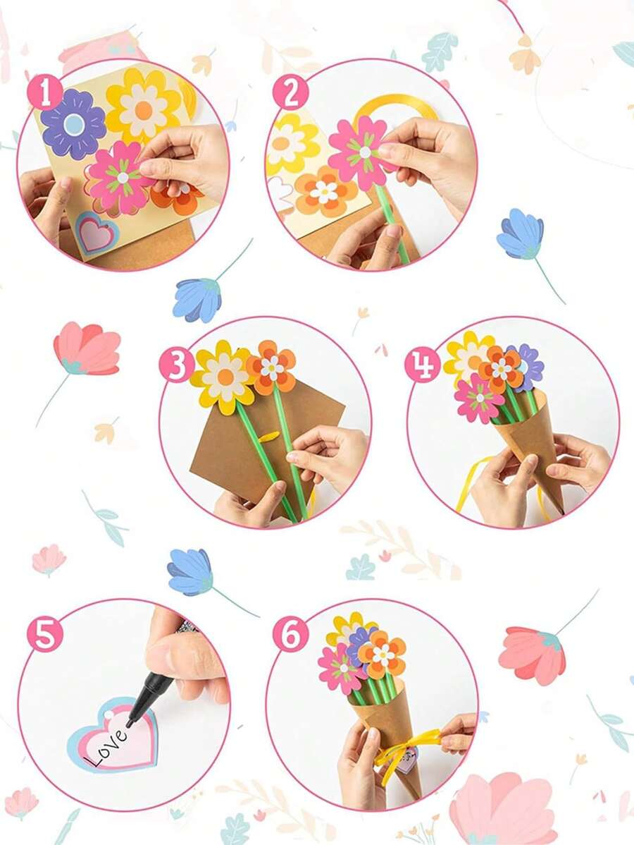 Flower Bouquet Craft Kit - Mother's Day Flower Bouquet Craft Make Your ...