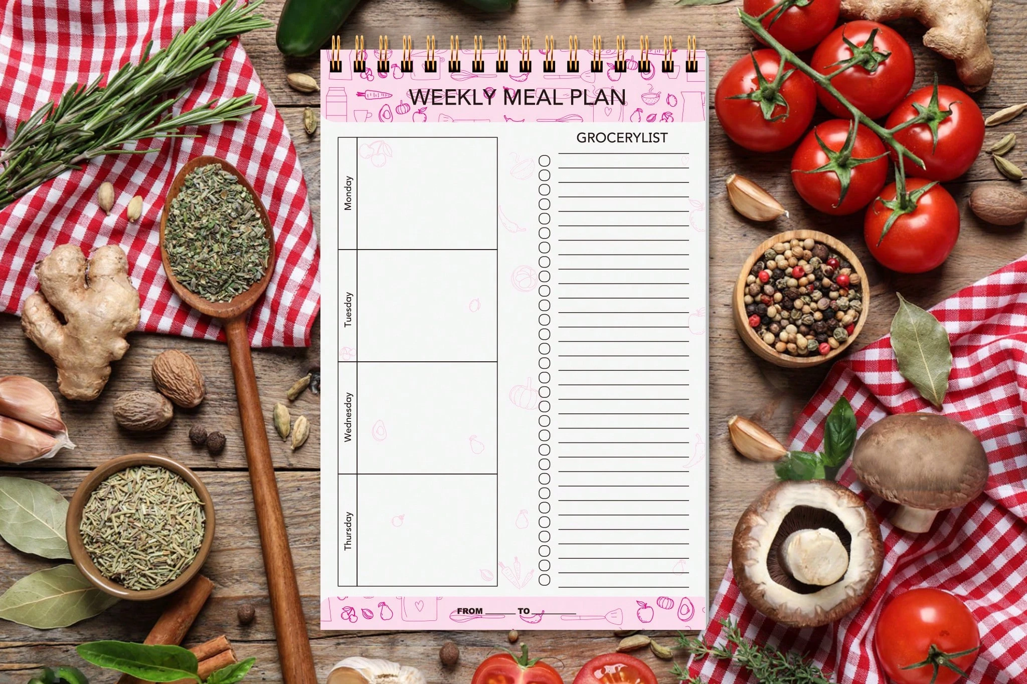 1 pieza Planificador semanal de comidas - Diario semanal y diario de ...