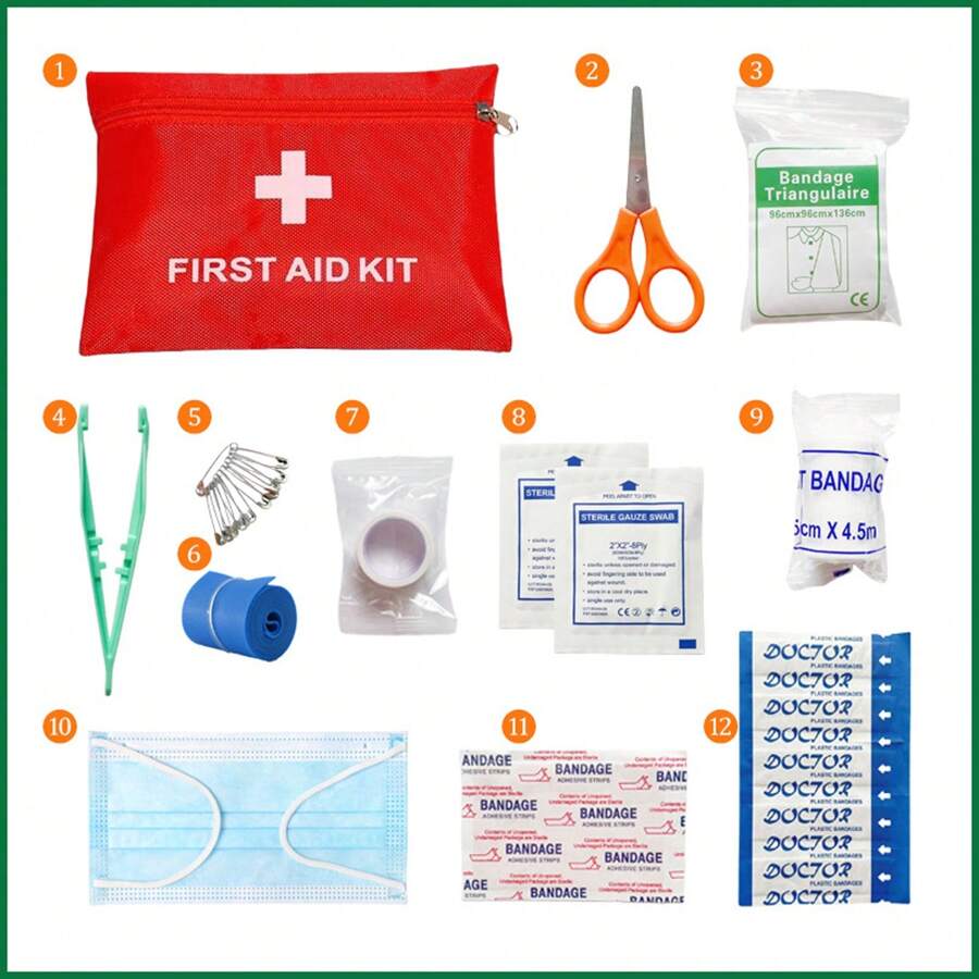 Premium First Aid Kit - Complete With Bandages, Scissors, Tweezers And ...