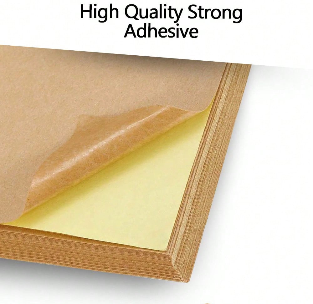 50-Pack Kraft Self-Adhesive Printer Labels For Laser & Inkjet, Matte ...