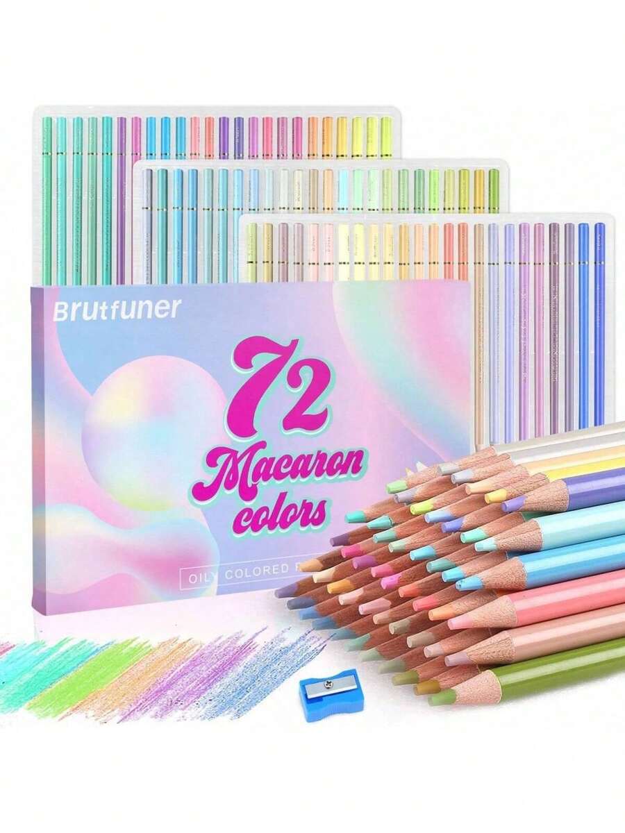 72 Macaron Pastel Colored Pencils Set Soft Core Macaron Colors For ...