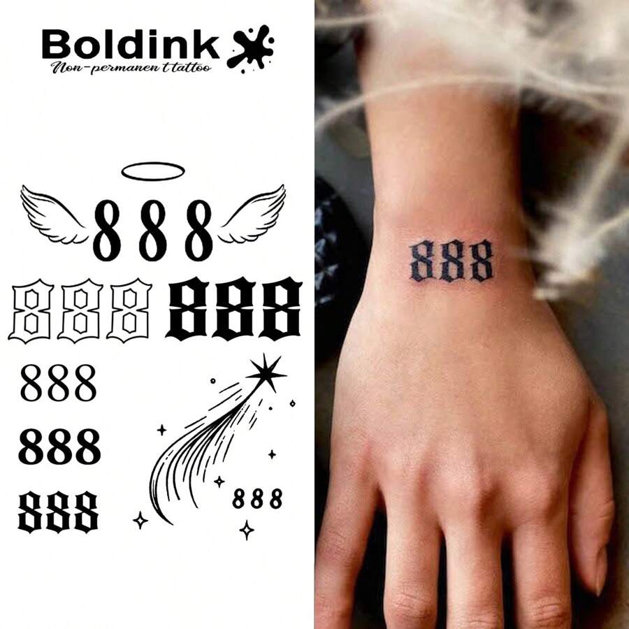 Boldink Non-Permanent Tattoo Technology - Angel Number 8 Inspired ...