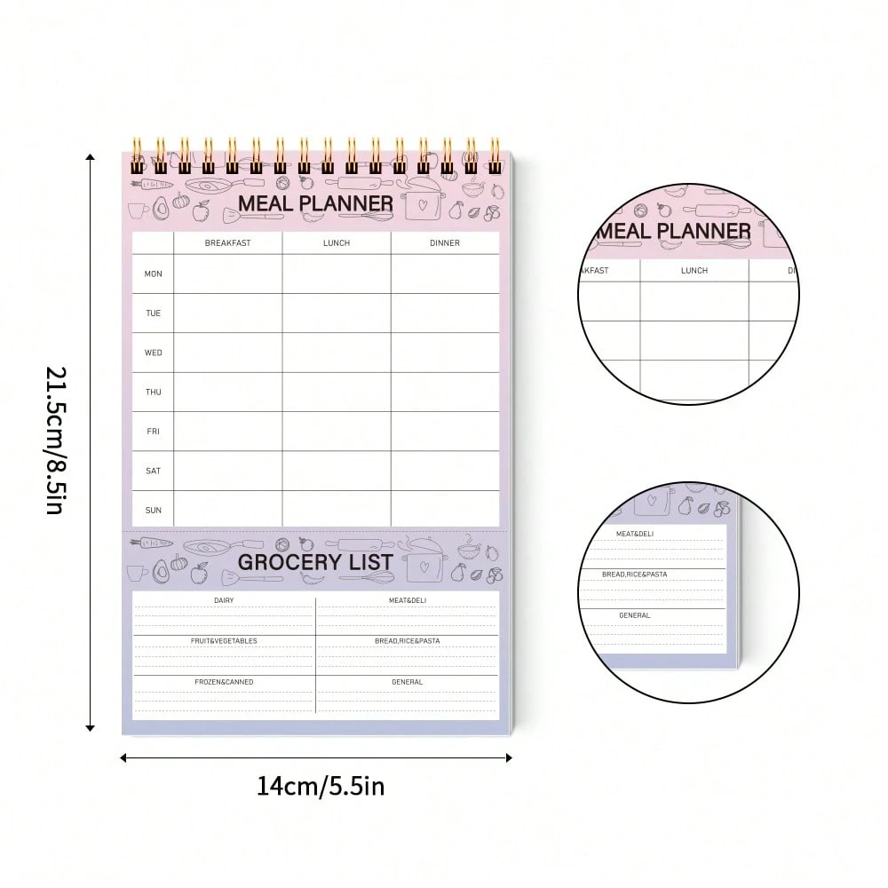 1 pieza Planificador semanal de comidas - Diario semanal y diario de ...