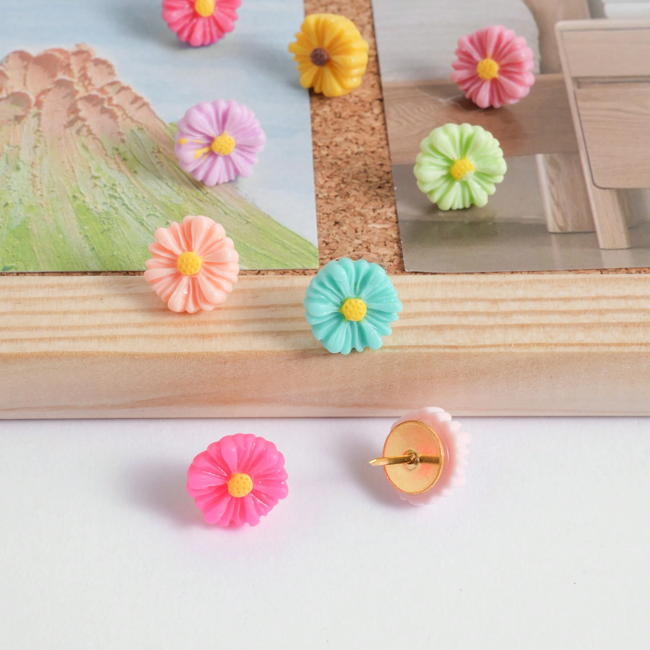 30ชิ้น รูปเล็กน่ารัก "มากริตต์" ตะปูเล็ก, เข็มหมุดสีทองชมพู, เหมาะ ...