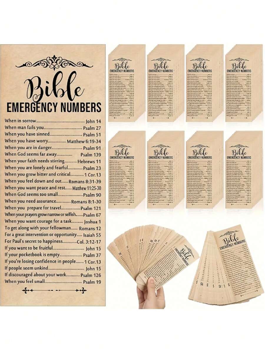 [Inspirational Bible Verse Bookmarks] 25pcs Brown Paper Bible Verse ...