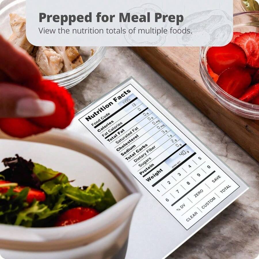 Nutrition Scale, Glass, Calorie Counting Scale, Meal Prep Scale, And ...