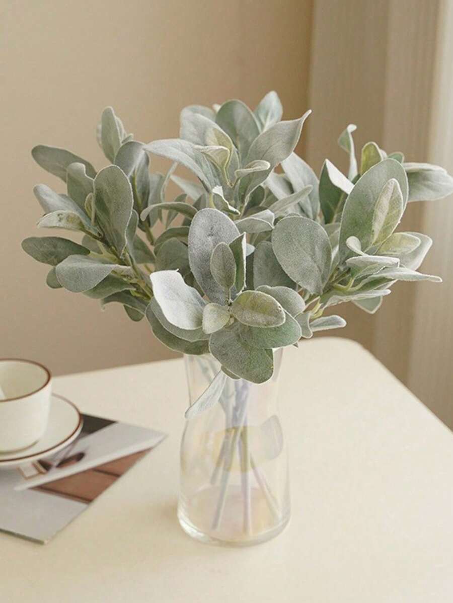 1/5/10pcs, Artificial Flocked Lambs Ear Stem Pick - Mini Lamb's Ears ...