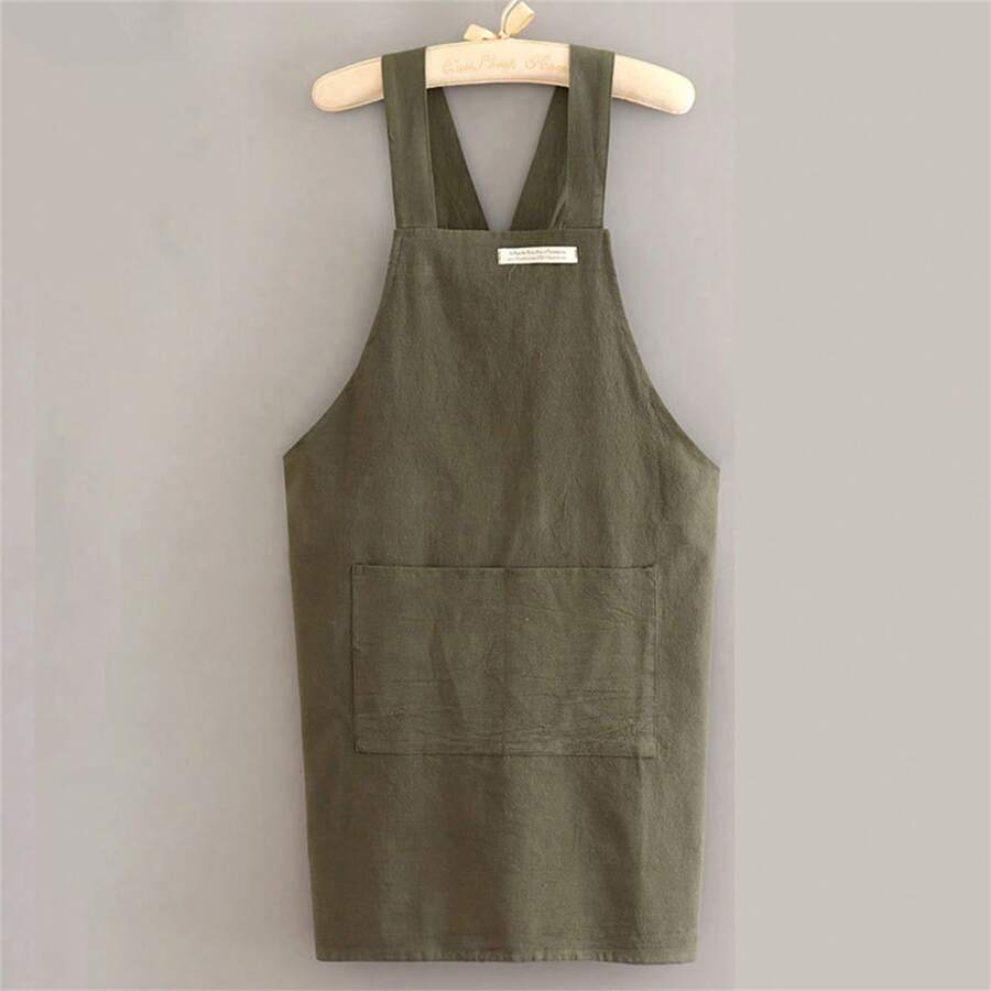 Artistic Apron For Women Men Solid Color Minimalist Breathable Linen ...