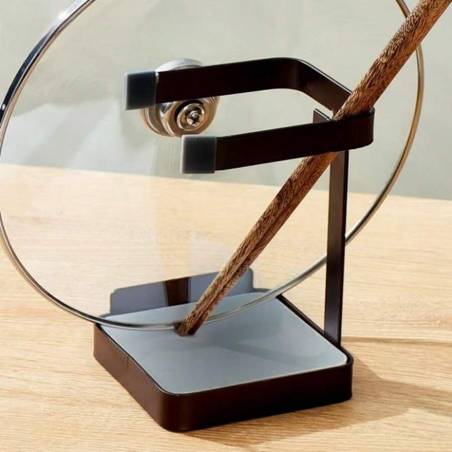 1 Pc Countertop No-Drill Soup Ladle Pot Lid Storage Rack, Kitchen ...