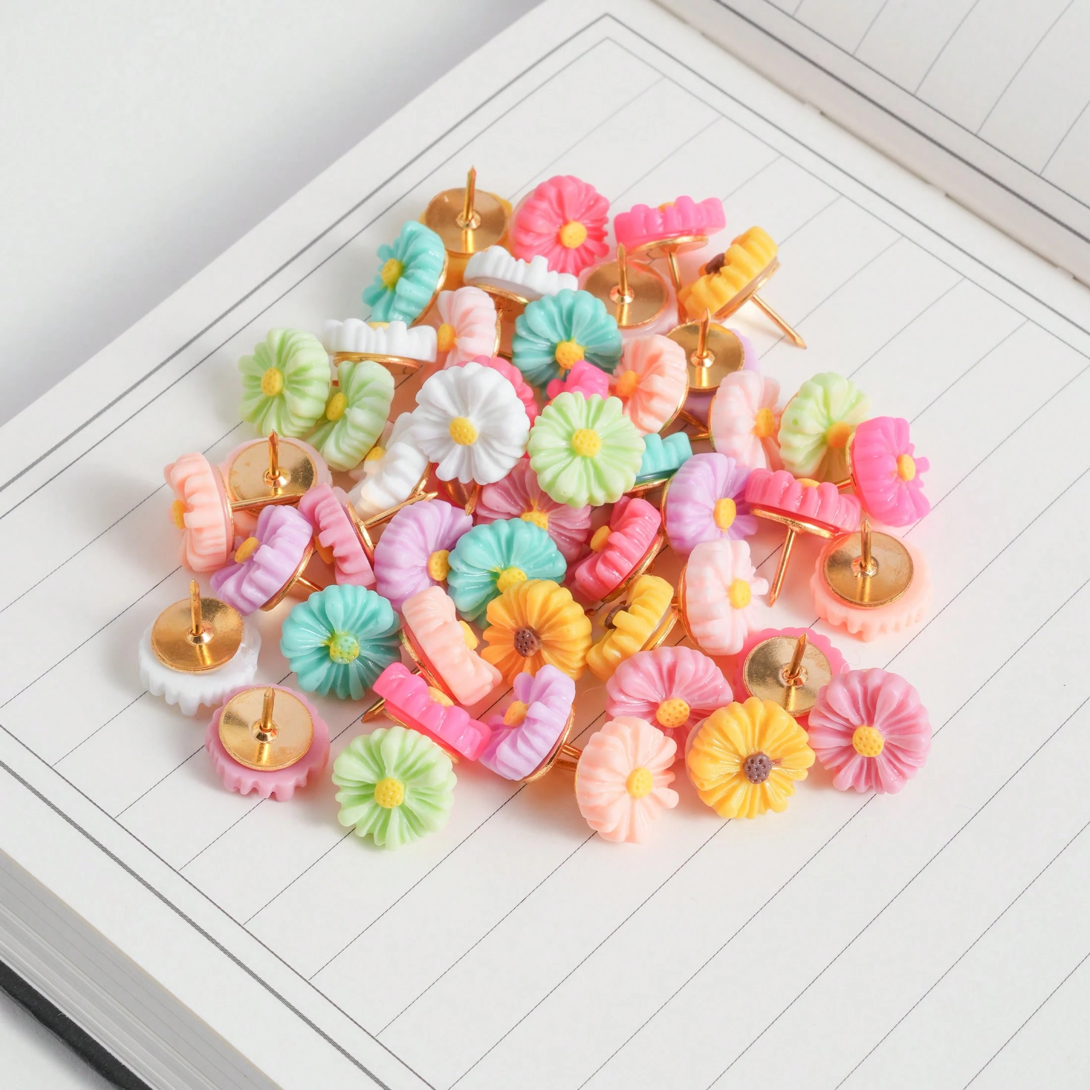 30ชิ้น รูปเล็กน่ารัก "มากริตต์" ตะปูเล็ก, เข็มหมุดสีทองชมพู, เหมาะ ...