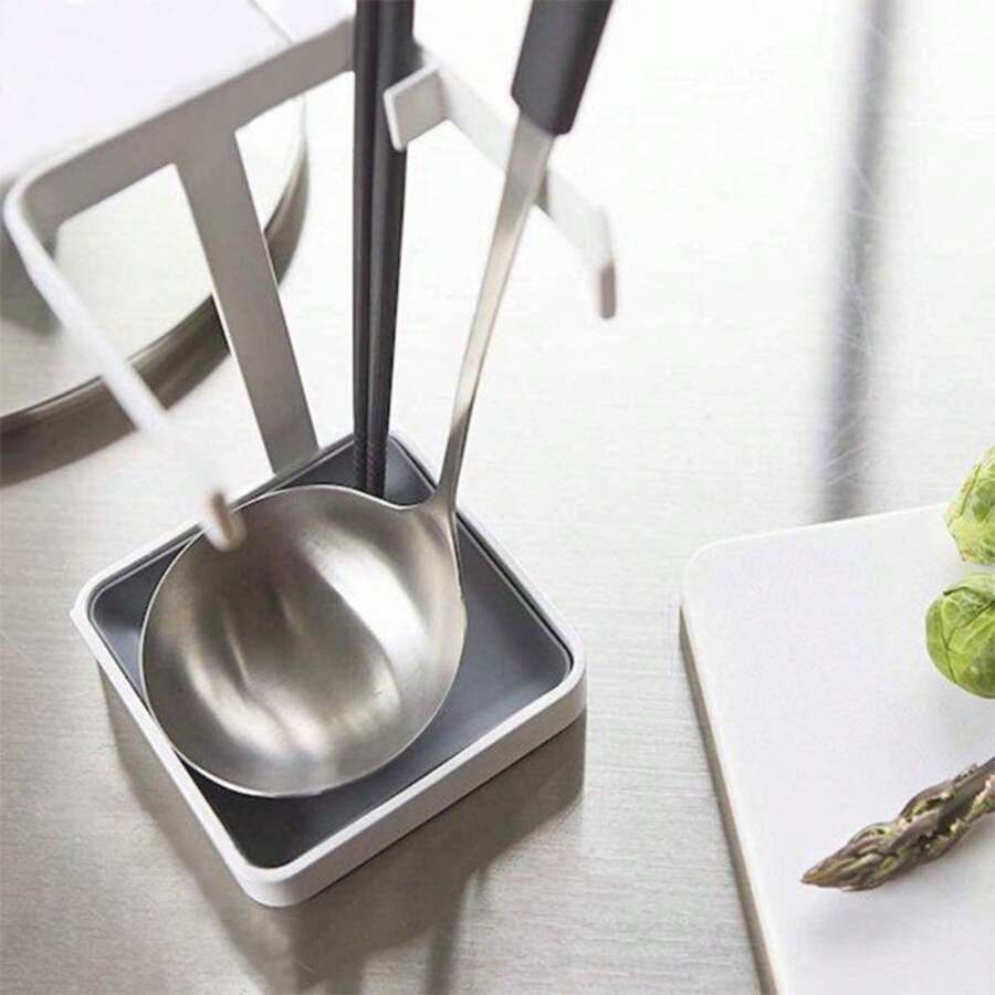 1 Pc Countertop No-Drill Soup Ladle Pot Lid Storage Rack, Kitchen ...