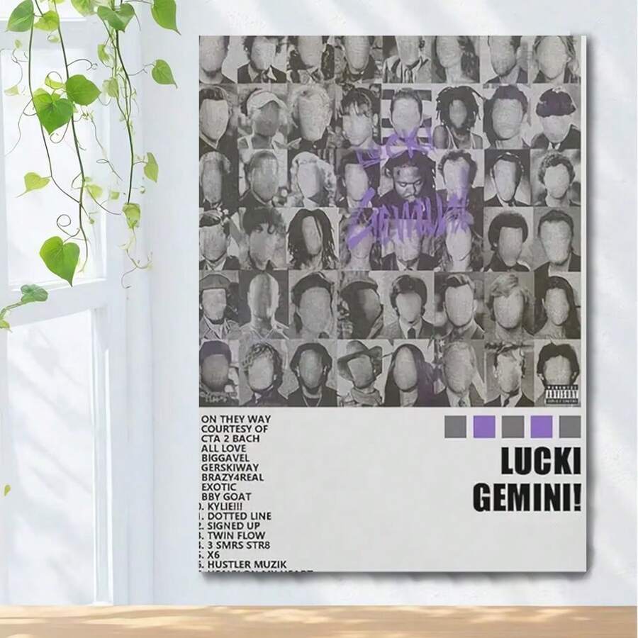 Framed L.Ucki "G.EMINI" Album Art Canvas Poster, High-Quality ...