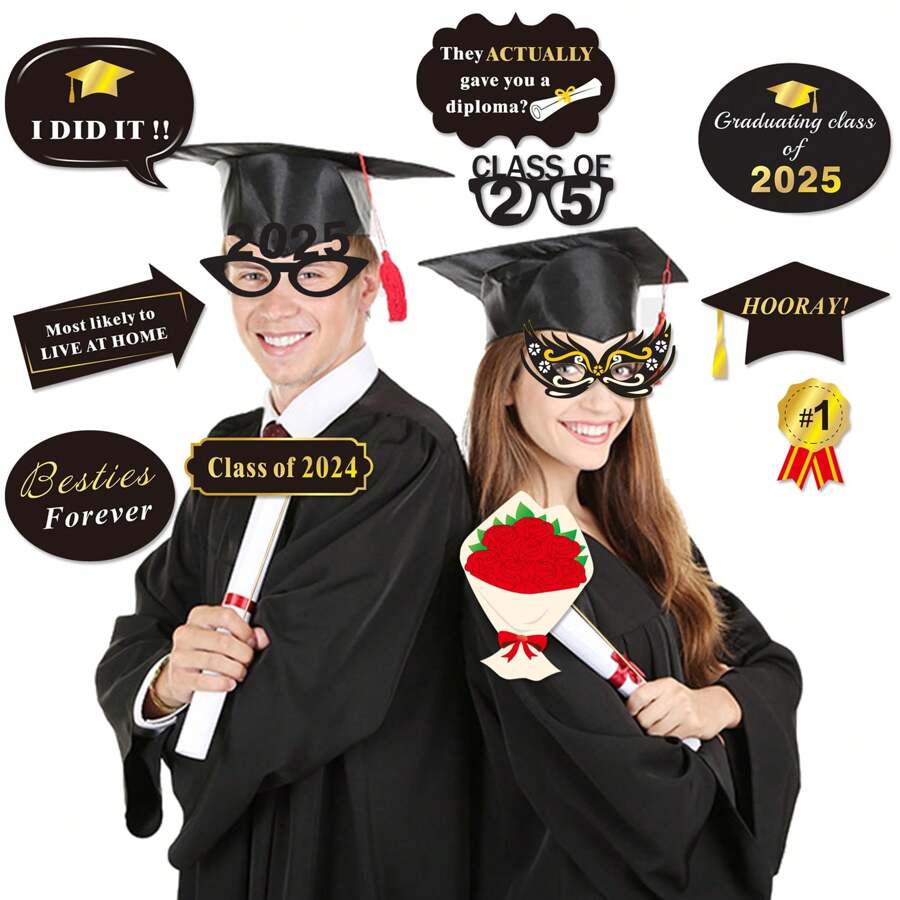 Graduation Photo Booth Props (50Count), Large Graduation Photo Props ...