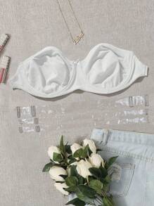 Women Plus Size Unlined Underwire Bra Strapless Backless Invisible ...