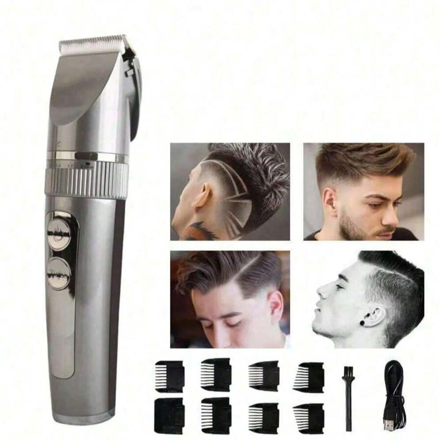 Men's Electric Hair Trimmer Kit Rechargeable Hair Clipper Professional ...