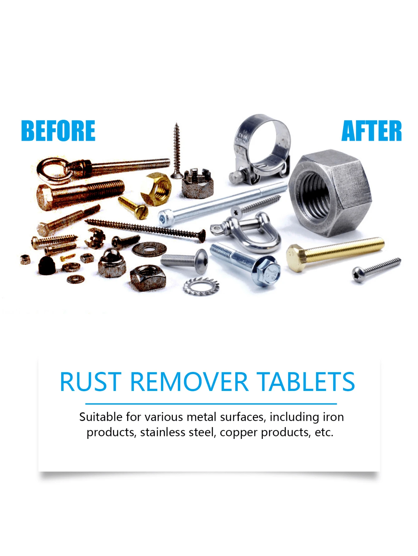 Rust Cleaning Effervescent Tablet Multi-Effect Decontamination Metal ...