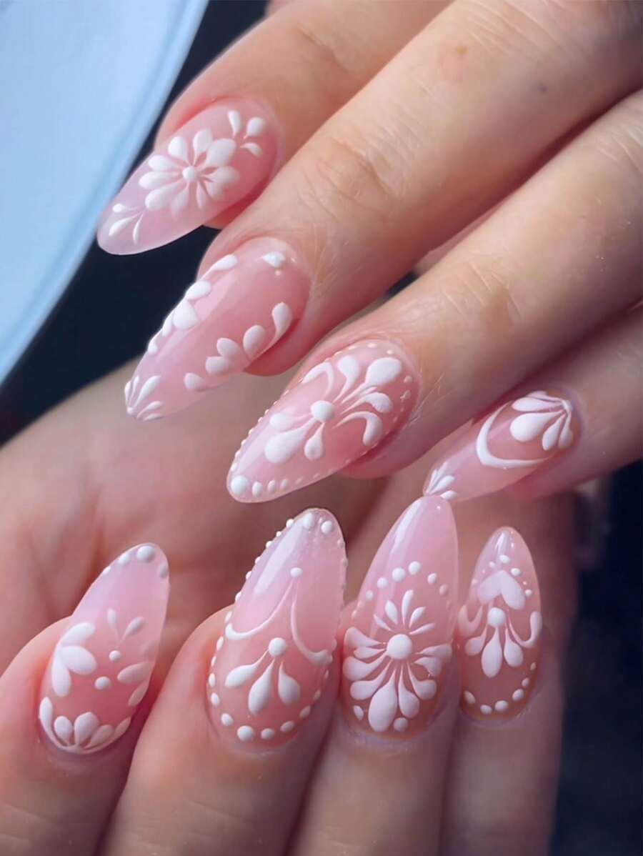 Instantly Upgrade Your Manicure! 24pcs Almond-Shaped Nail Stickers ...