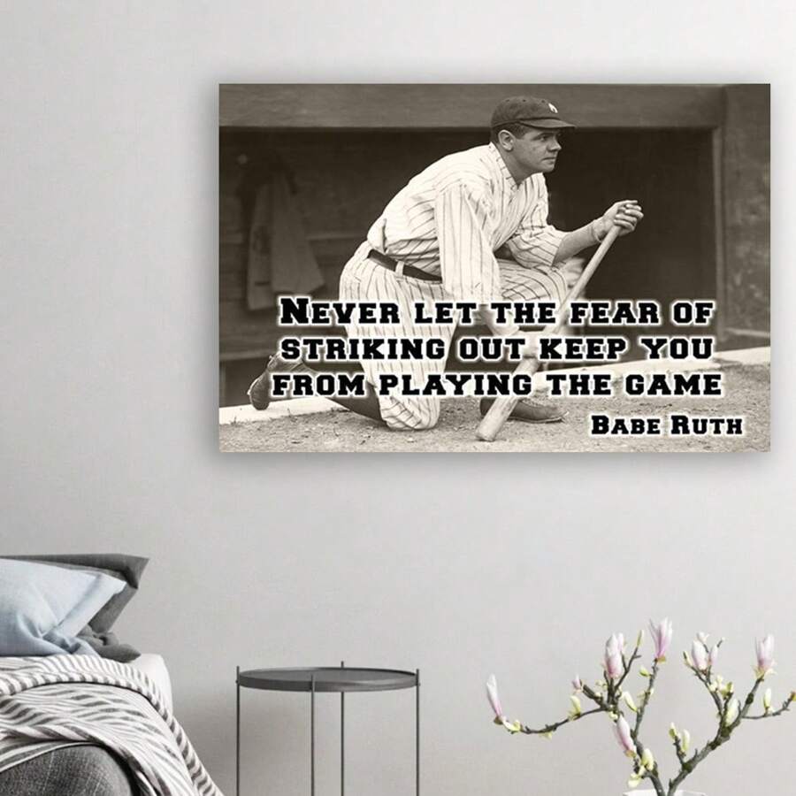 Framed Babe Ruth - Never Let The Fear - Motivational And Inspiring ...