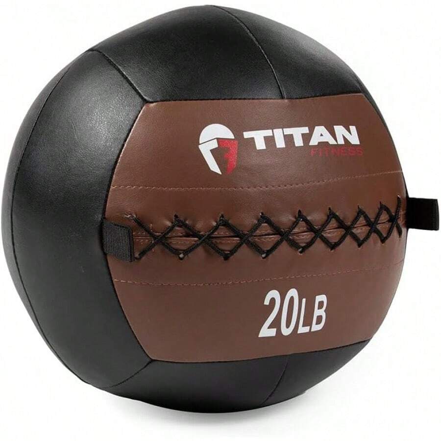 Titan Fitness Soft Leather Medicine Wall Ball Durable, Endurance ...