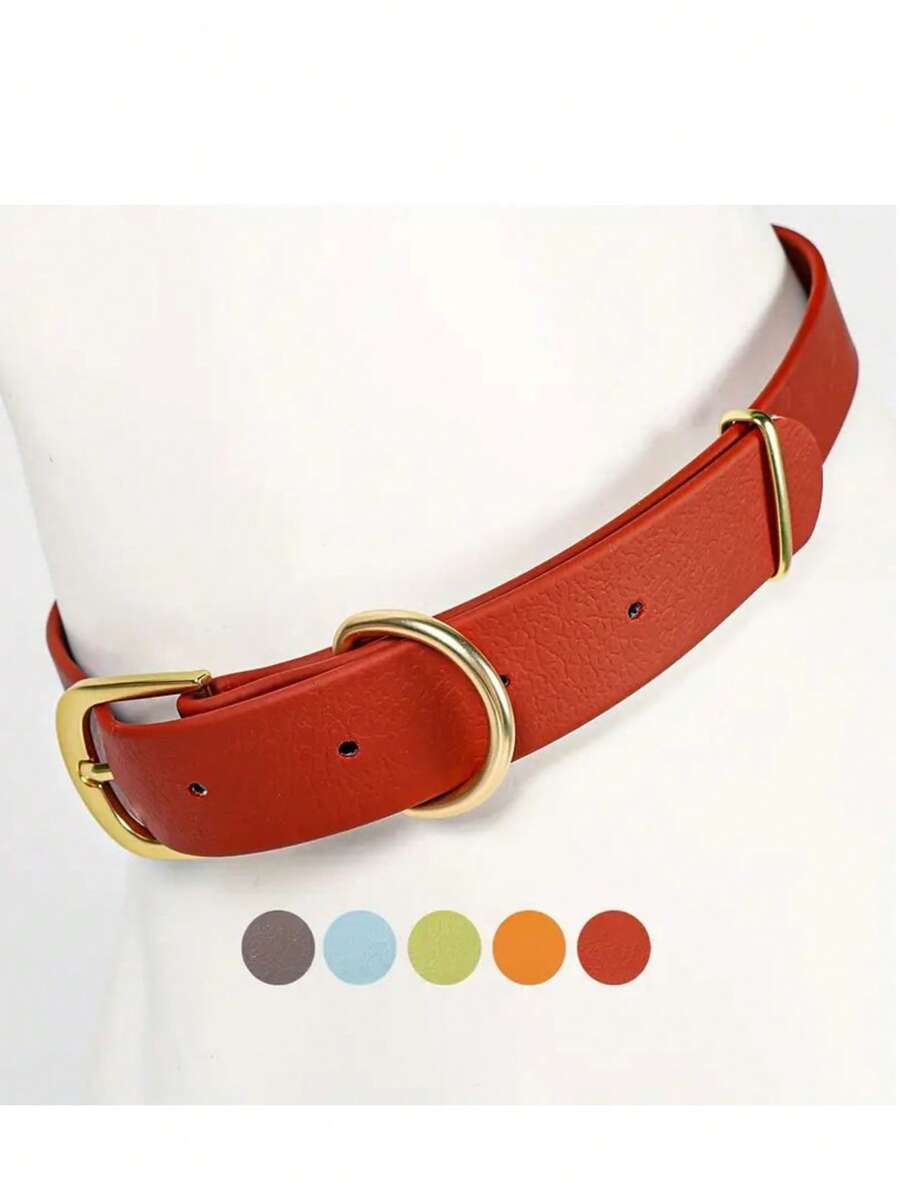 Leather Dog Collar With Metal Buckle Basic Pet Collars For Small Medium Large Dogs | SHEIN USA