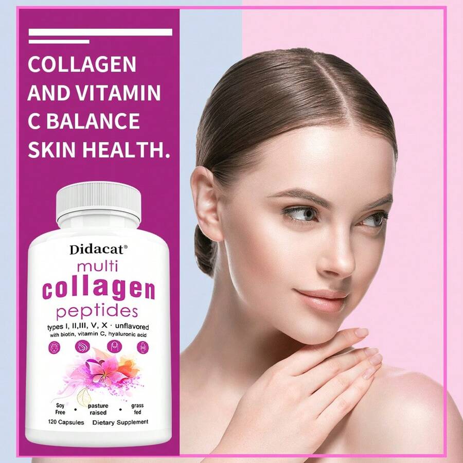 Multiple Collagen Peptides Types I, III, V, X - Contains Biotin ...