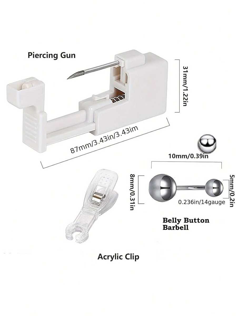 CIZME Belly Button Piercing Kit Gun Belly Piercing Kit Belly Button ...