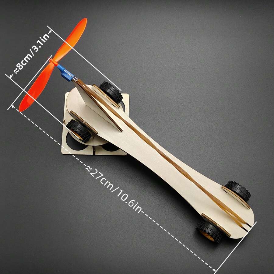 1 Set DIY Wooden Wind-Up Toy Car Kit, Wooden Car Model Set, Educational ...