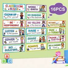 Lachilly 16Pcs Colorful Classroom Rules Posters In English ...