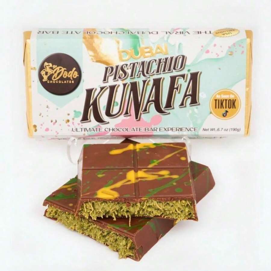 Viral Dubai Milk Chocolate Pistachio Kunafa Ultimate Chocolate Bar Experience Dessert | SHEIN ITALIA