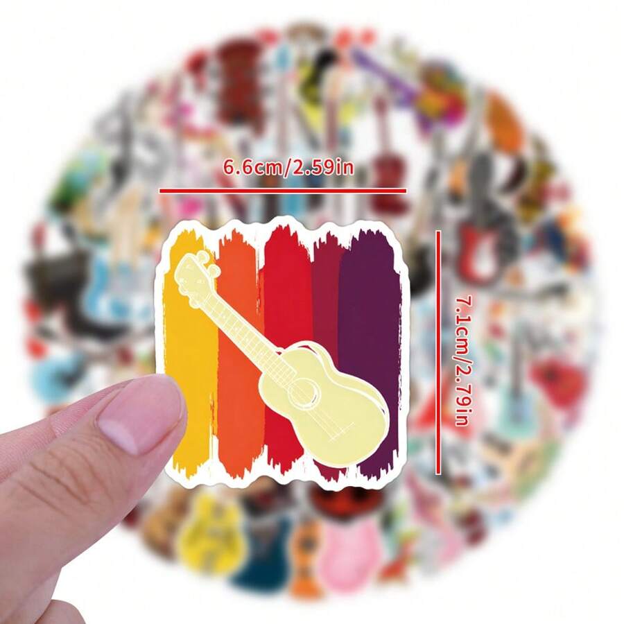 110Pcs Guitar Stickers Music Stickers Funny Stickers Cartoon Stickers ...