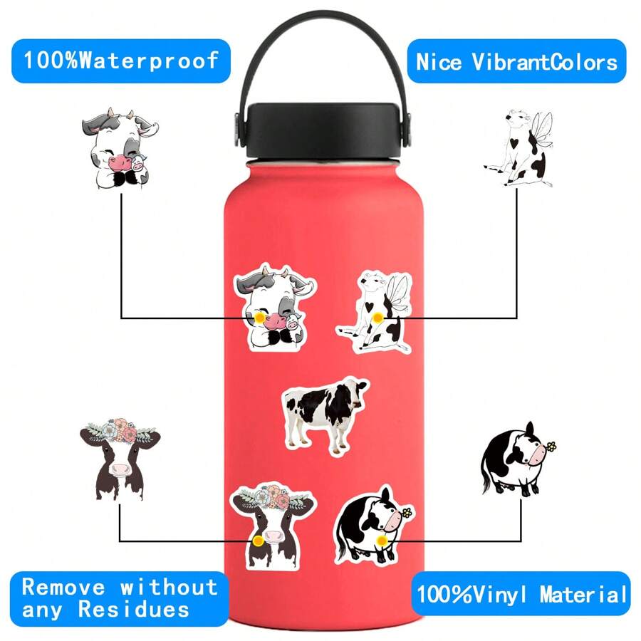 70PCS Black And White Cow Stickers Vinyl Stickers Scrapbook, Journaling ...