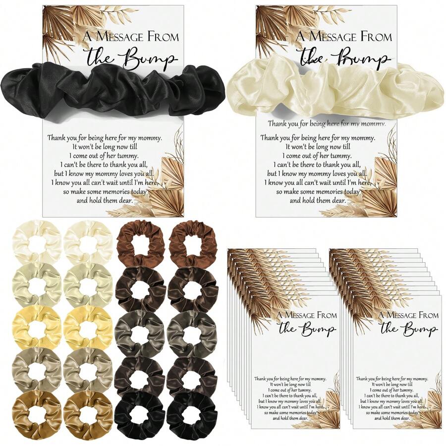 40pcs Woodland Shower For Guests 20 Scrunchies And 20 Thank You Cards ...