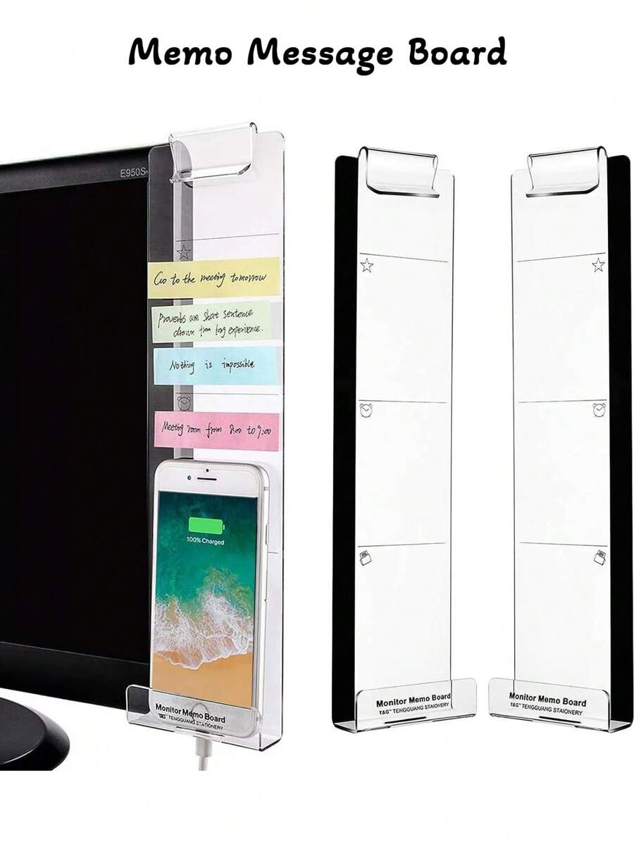 Acrylic Computer Message Board Display Screen Side Sticky Note Pad Memo ...