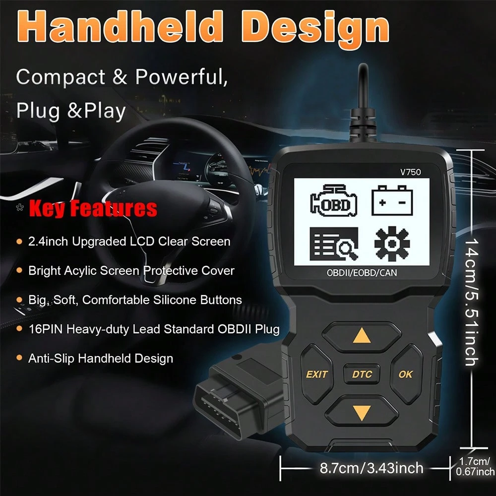 Car Diagnostic Tools OBD2 Scanner Battery Voltage Tester Professional ...