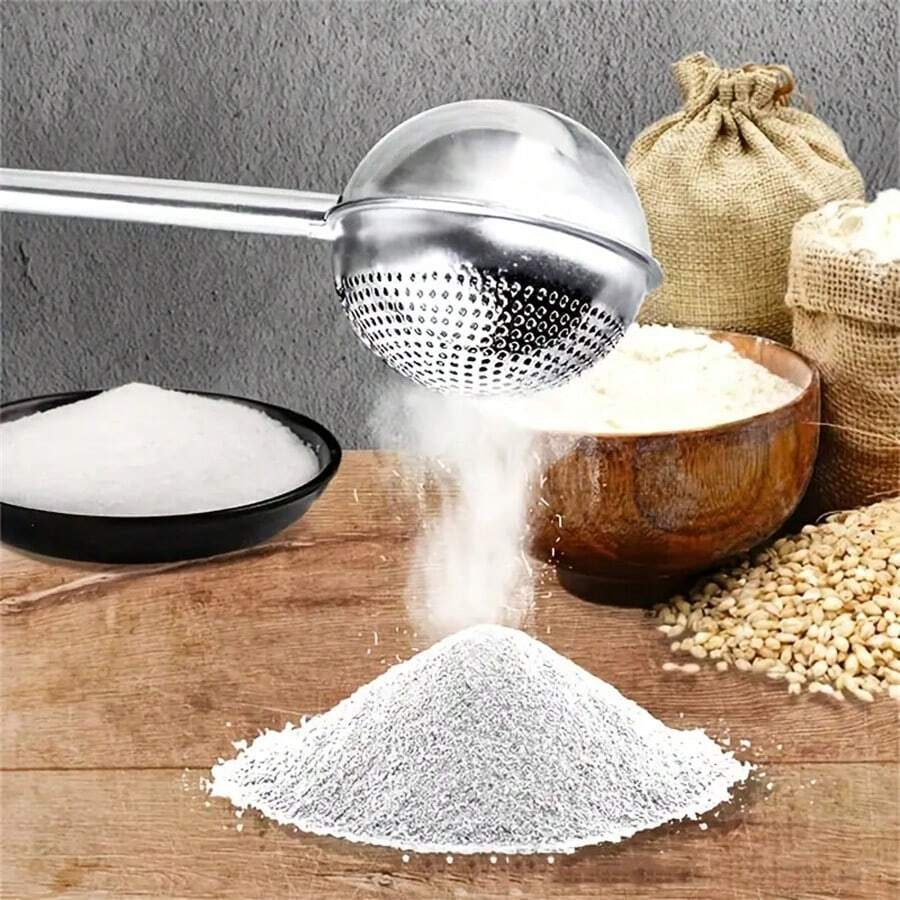 Stainless Steel Duster Filter Screen One-Handed Operation Spring Flour ...