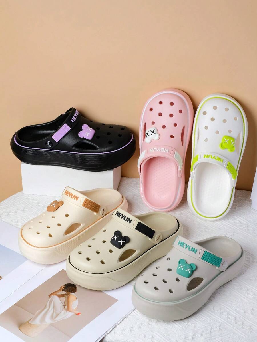 Women's Simple Hollow Out Chunky Platform Sandals, Fashionable Elevated ...