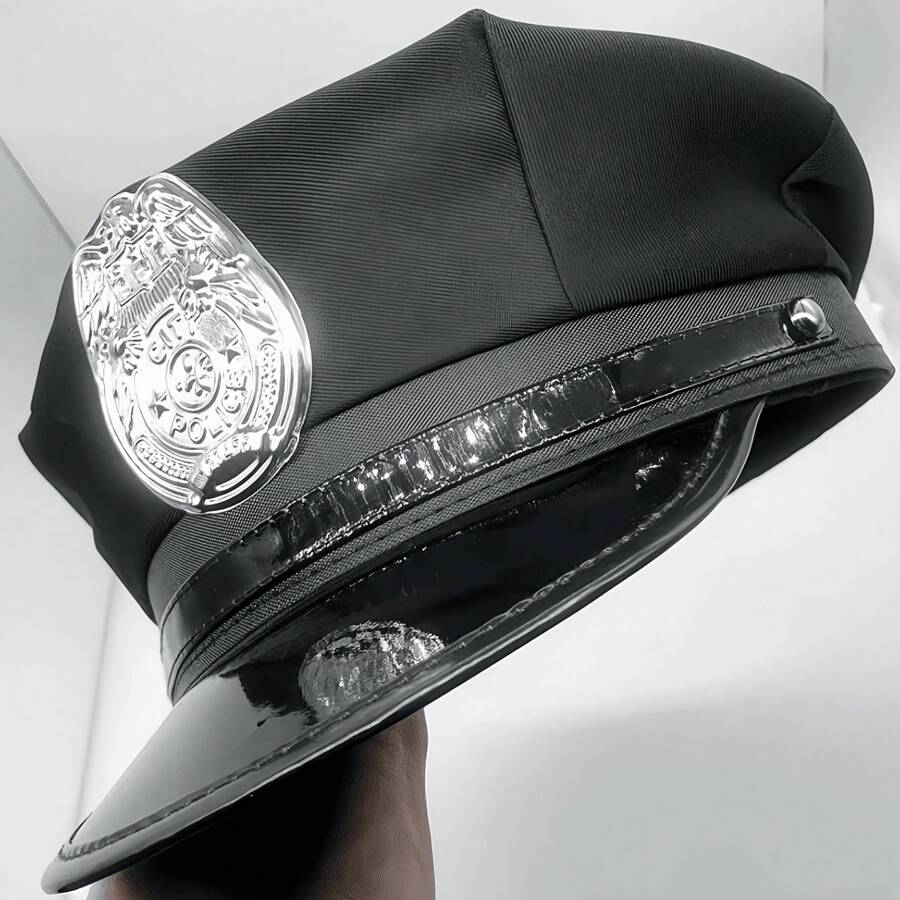 3-Piece Police Costume Set - Includes Hat With Visor, Handcuffs, Walkie ...