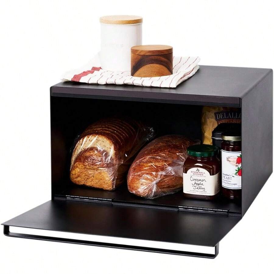 Yamazaki Home Tower Bread Box Keeper Holder Container Metal Bread ...