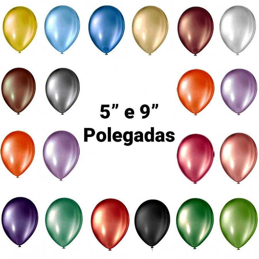 50un Balão Bexiga Colorido 5 e 9 Polegadas Diversas Cores Balao Premium ...