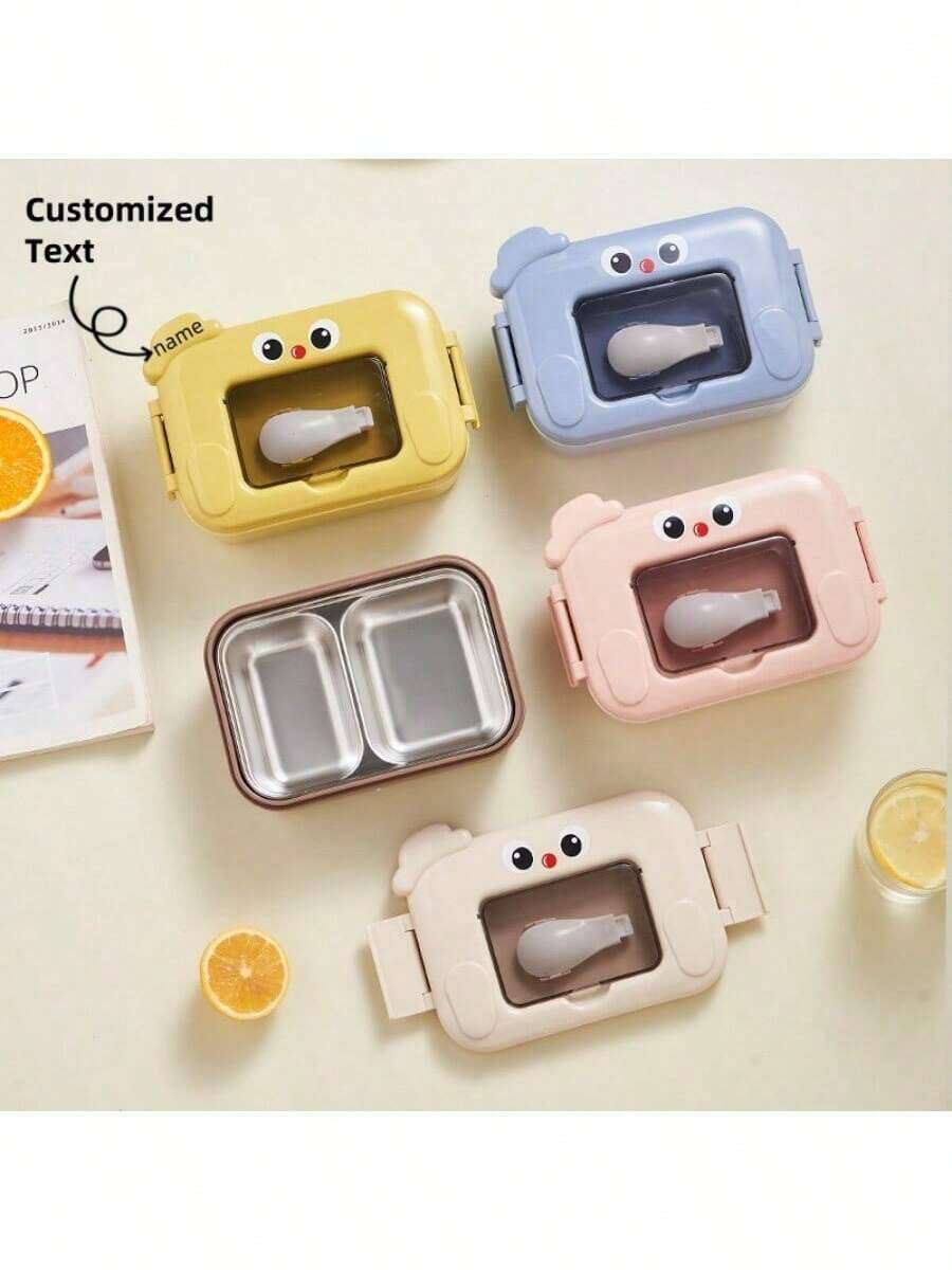 Customizable Cute Cartoon Bento Box, High-Quality Personalized Text ...