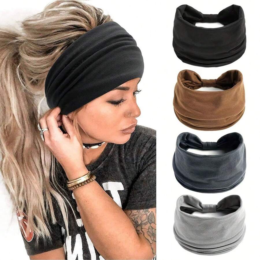 Headbands For Women African Boho Wide Hairband Headband Knotted Head ...