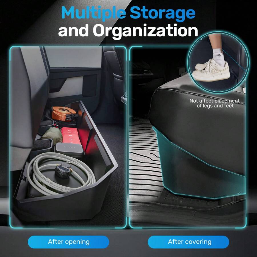 Rear Under Seat Storage Box Compatible With Tesla Cybertruck 2024 2025 ...